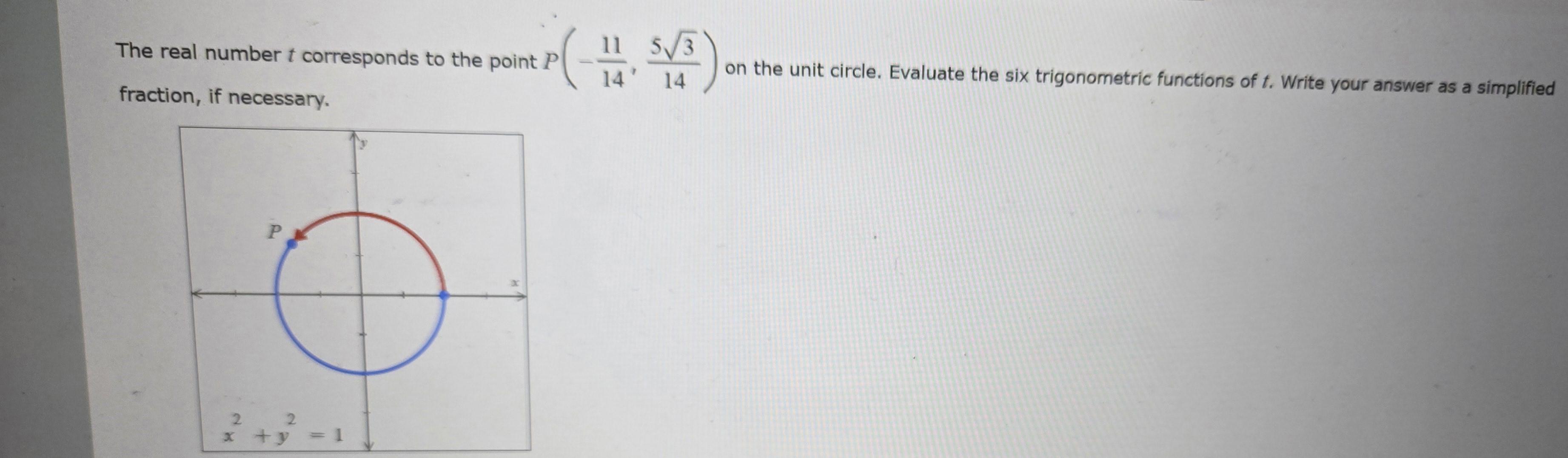Solved sin t=cos t=tan tcsc tsec tcot t=The real number t | Chegg.com