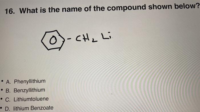 Solved 16. What is the name of the compound shown below? - o | Chegg.com