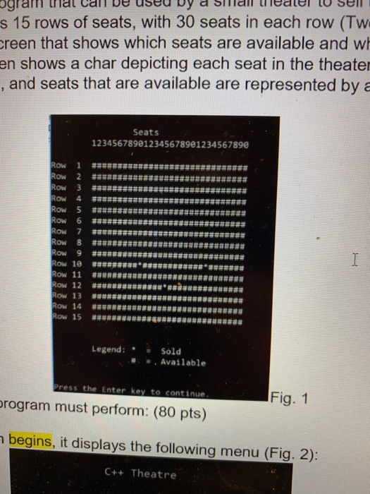 Solved T Write A Theater Seating Program That Can Be Used