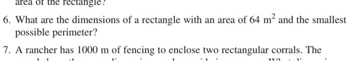 Solved 6. What are the dimensions of a rectangle with an | Chegg.com