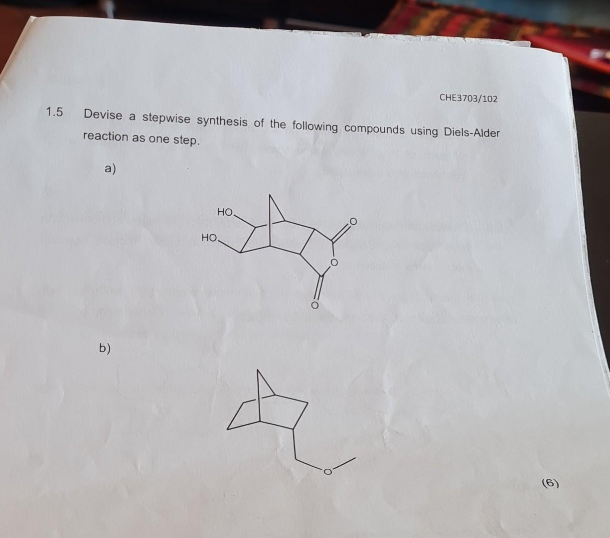 Solved CHE3703/102 5 Devise a stepwise synthesis of the | Chegg.com
