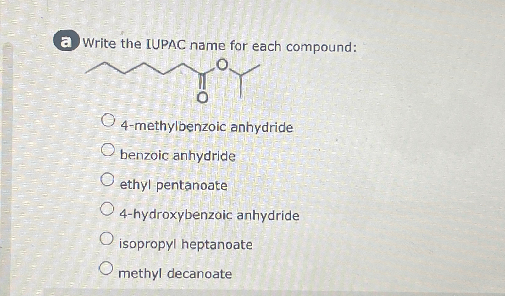 Solved Write the IUPAC name for each | Chegg.com