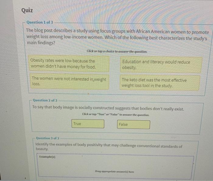 The blog post describes a study using focus groups | Chegg.com