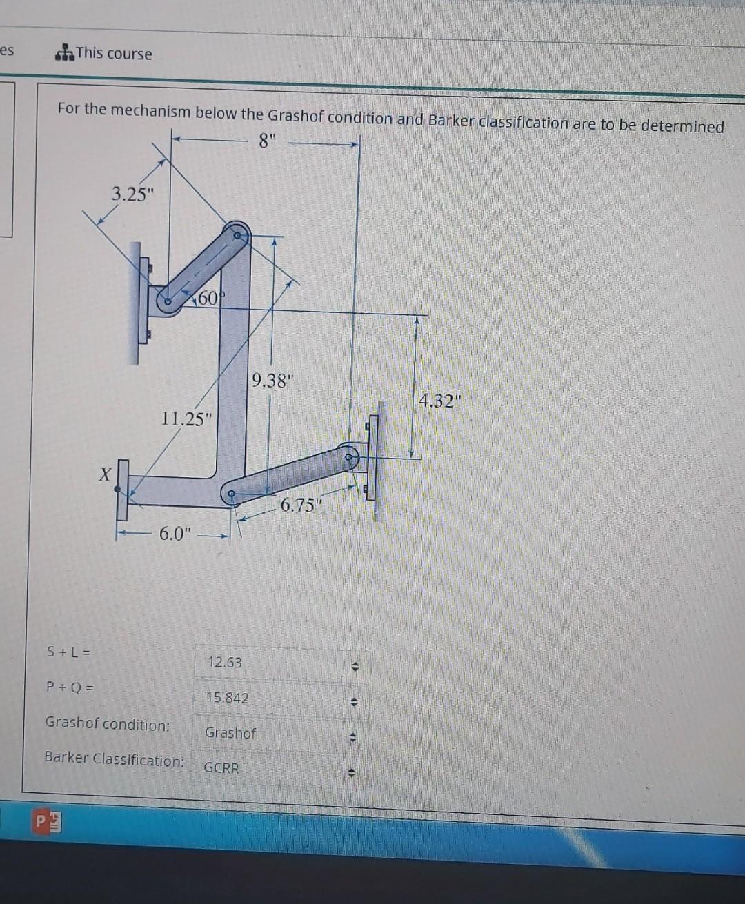 Solved es This course For the mechanism below the Grashof | Chegg.com