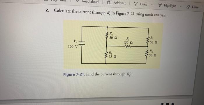 Solved 2. Calculate the current through R5 in Figure 7−21 | Chegg.com