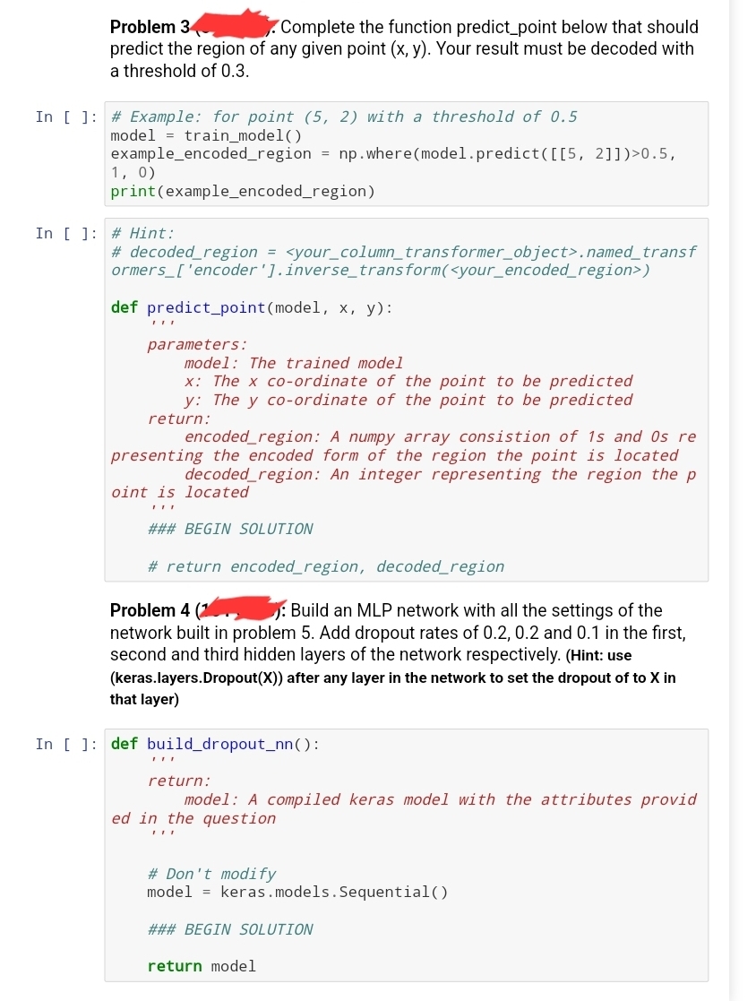 Solved Problem 3Complete the function predict_point below | Chegg.com