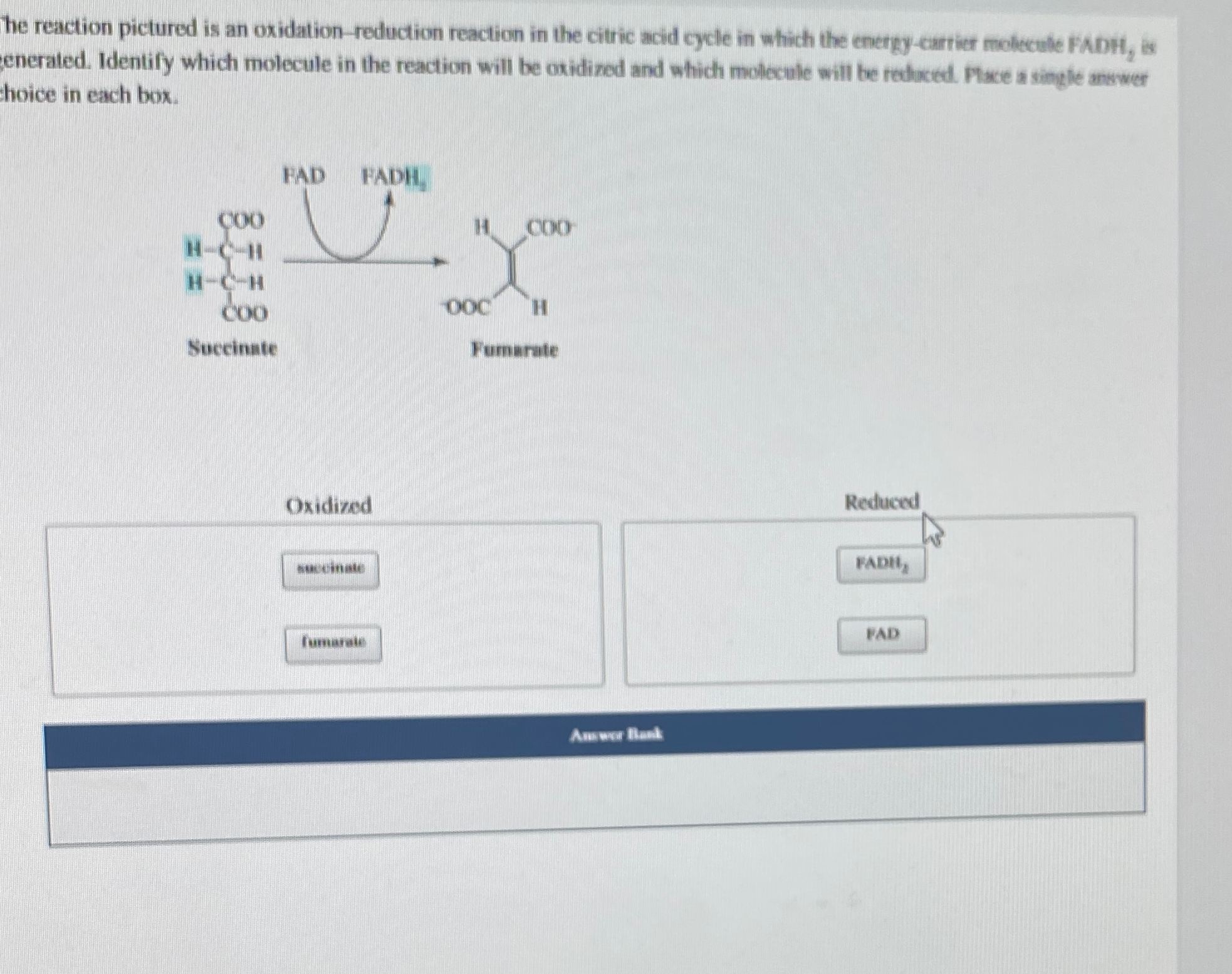 Solved he reaction pictured is an oxidation-reduction | Chegg.com