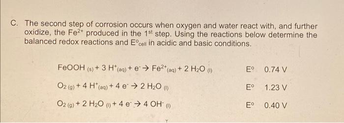 Solved Why does iron rust? A. Corrosion is the chemical term | Chegg.com