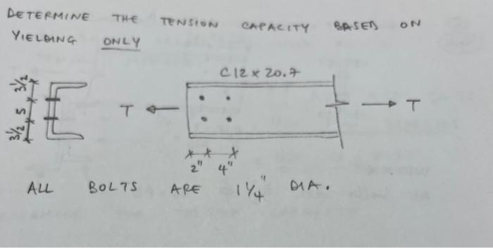 Solved DETERMINE THE TENSTON CAPACTTY BASES ON YIELONG ONLY | Chegg.com
