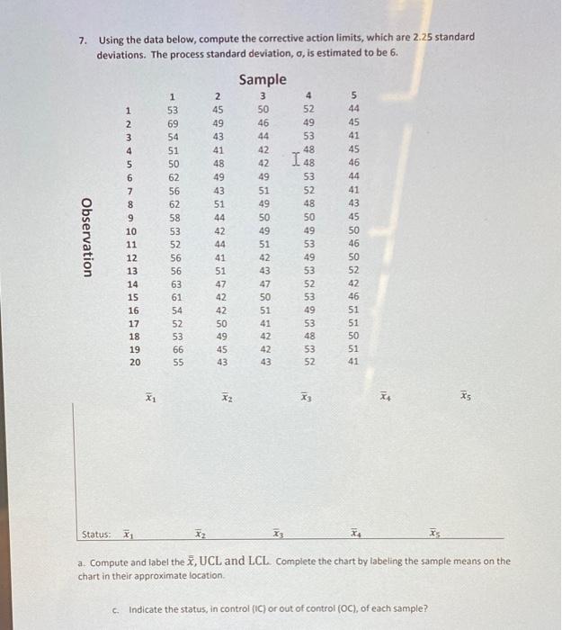 Solved 7. Using the data below, compute the corrective | Chegg.com