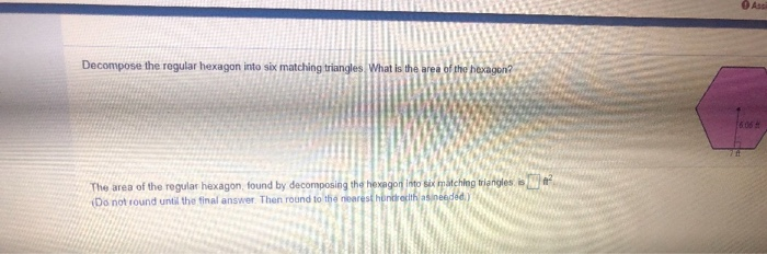 Solved Decompose the regular hexagon into six matching | Chegg.com