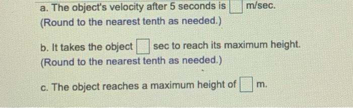 Solved An object is thrown vertically upward from the | Chegg.com