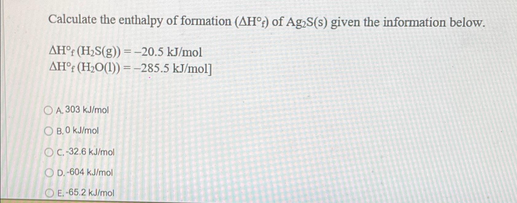 Solved Calculate the enthalpy of formation (ΔHf°) ﻿of | Chegg.com