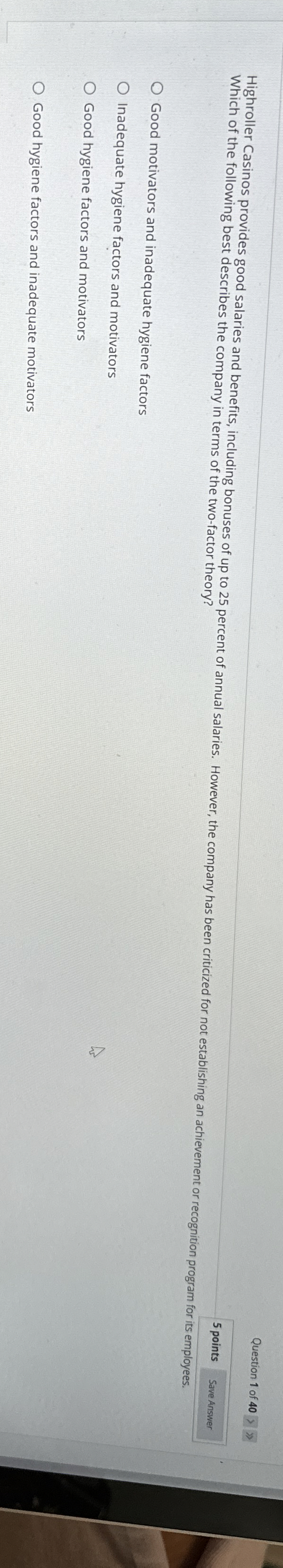 Solved Question 1 ﻿of 405 ﻿pointsWhich of the following best | Chegg.com