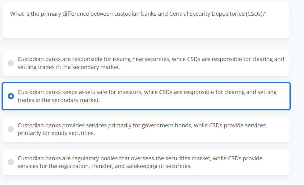 What is the primary difference between custodian | Chegg.com