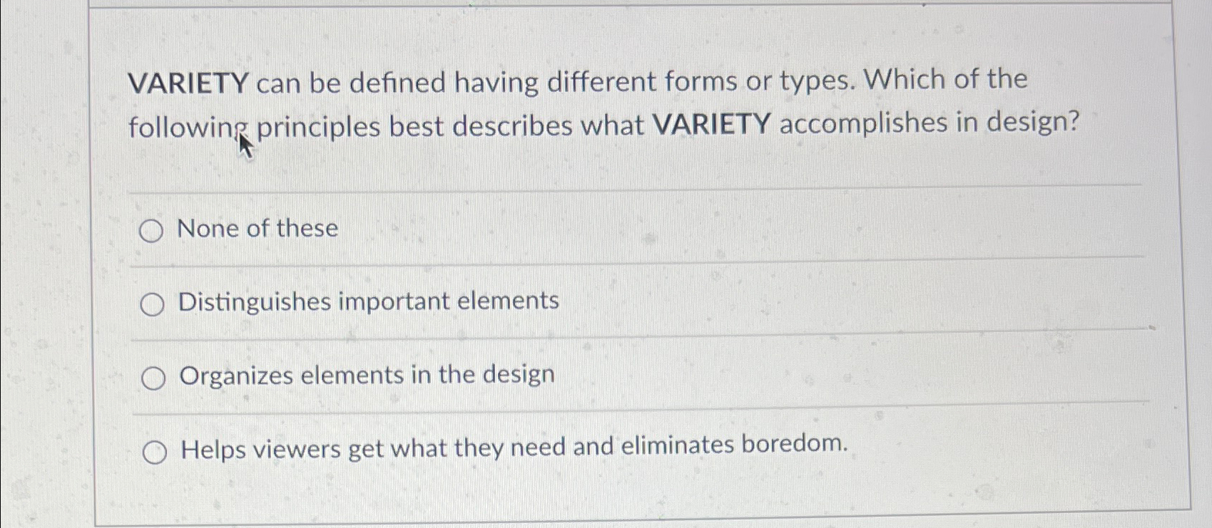 Solved VARIETY can be defined having different forms or | Chegg.com