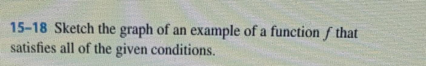 Solved 15-18 Sketch the graph of an example of a function f | Chegg.com