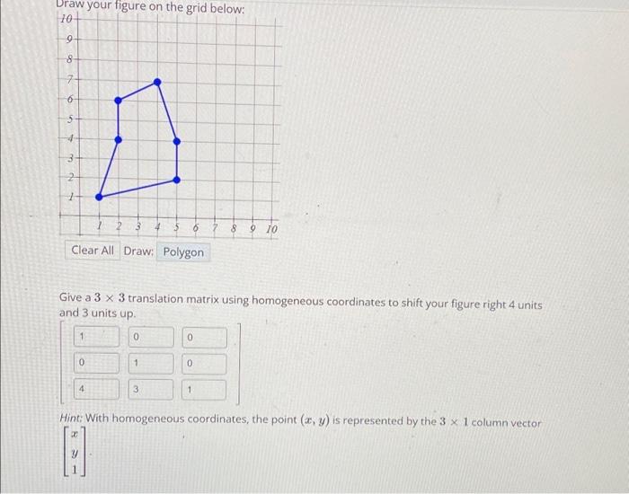 Solved Give a 3×3 translation matrix using homogeneous | Chegg.com