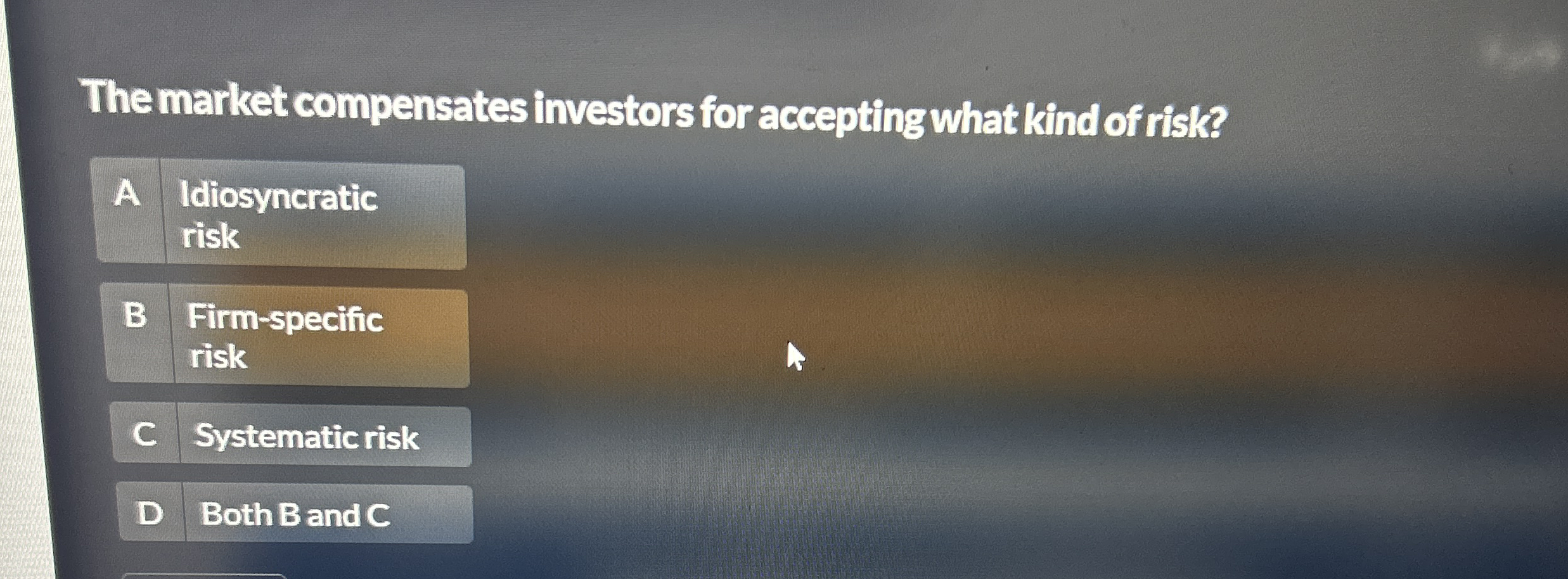 Solved The market compensates investors for accepting what | Chegg.com