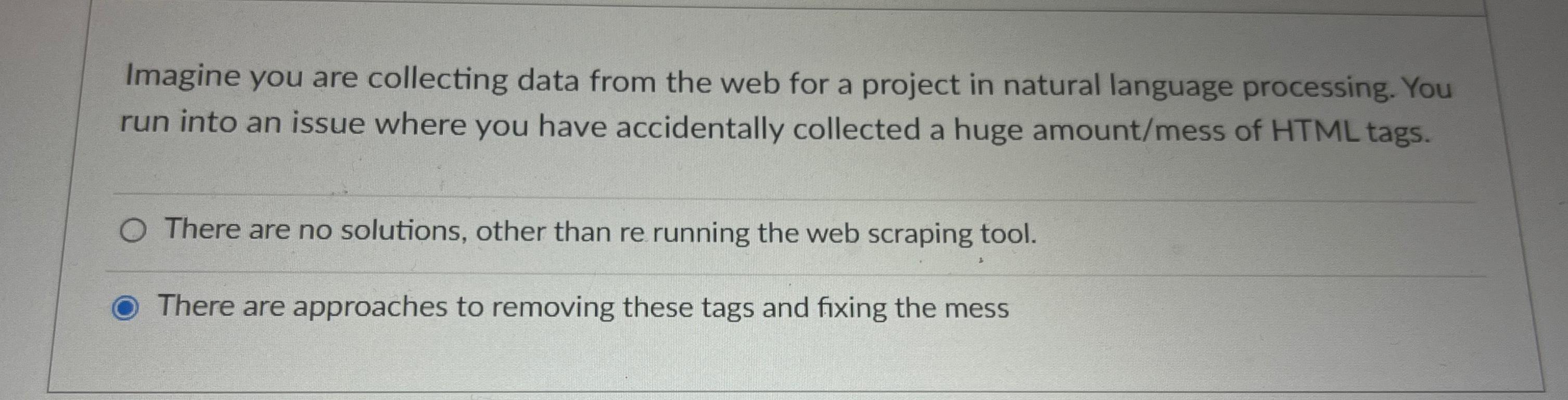 Solved Imagine you are collecting data from the web for a | Chegg.com