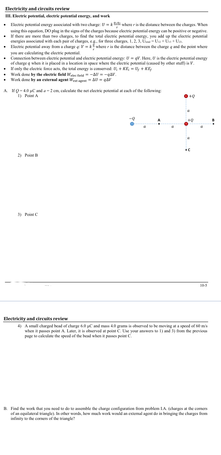 Solved Electricity and circuits reviewIII. Electric | Chegg.com