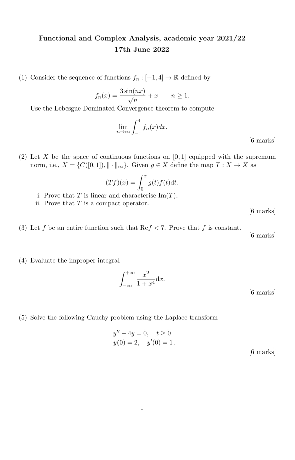 Solved Functional and Complex Analysis, academic year | Chegg.com
