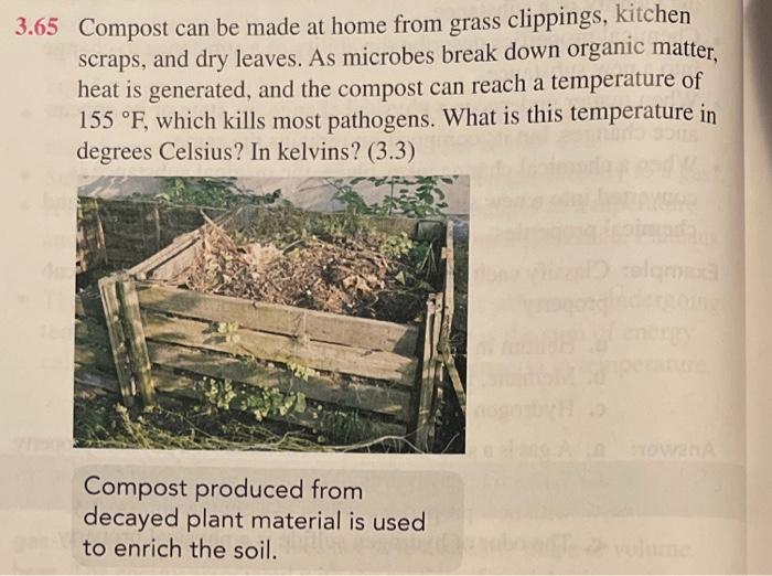 Solved .65 Compost can be made at home from grass clippings, | Chegg.com