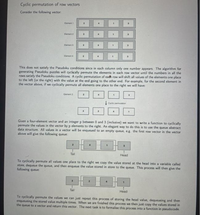 Solved Cyclic permutation of row vectors Consider the | Chegg.com