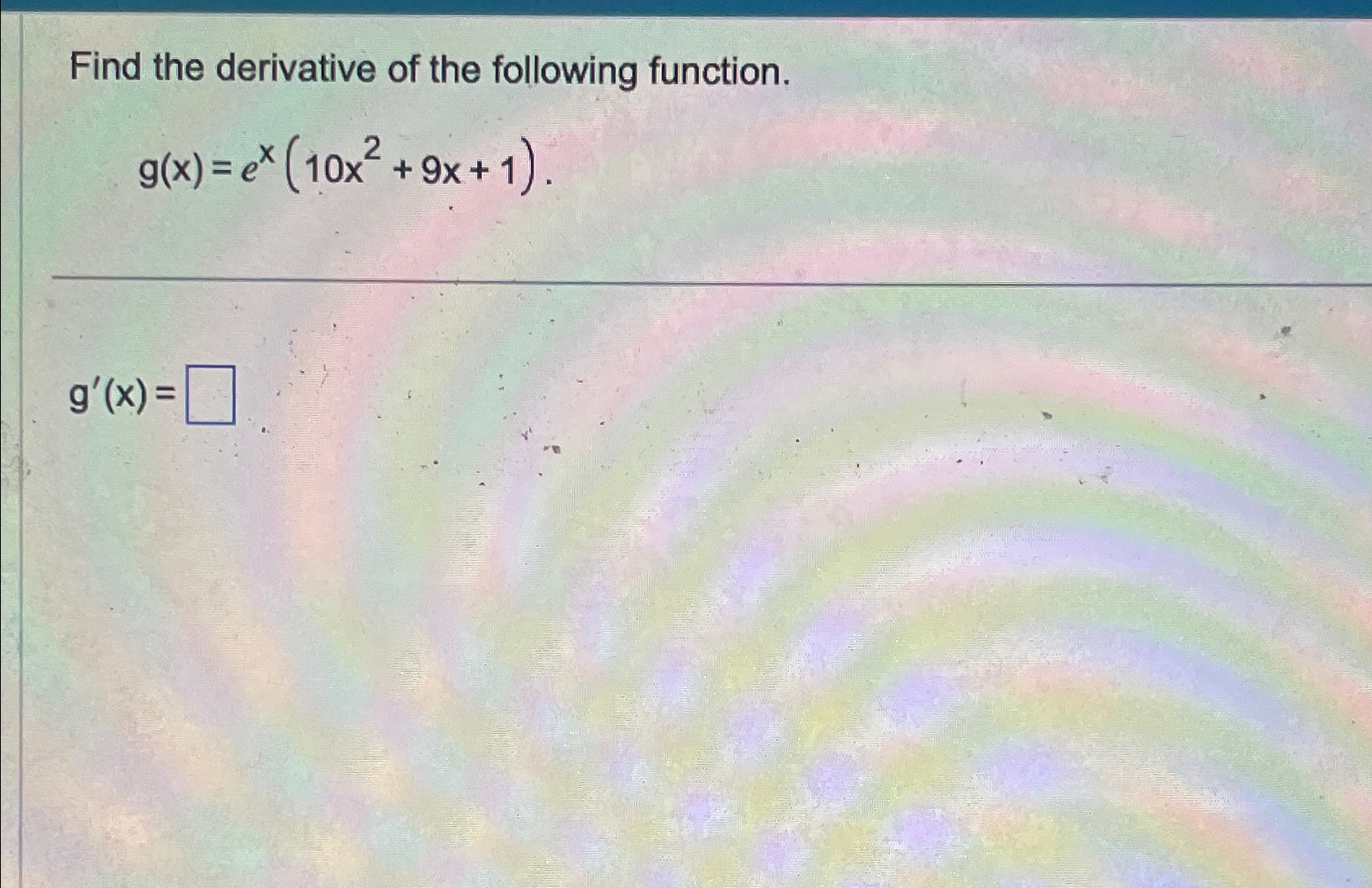 Solved Find the derivative of the following | Chegg.com