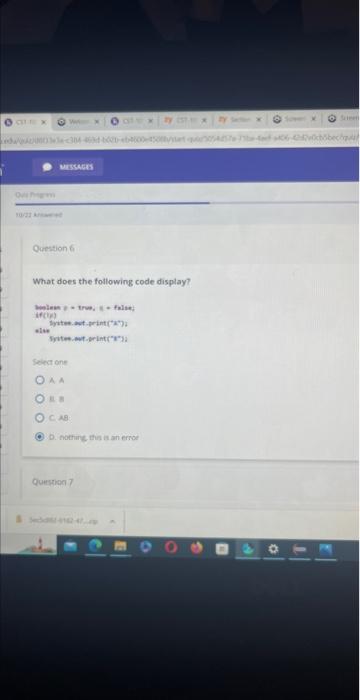 What does the following code display? olos | Chegg.com
