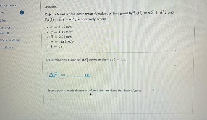 [Solved]: (2) Computation Objects ( A ) and ( B ) have