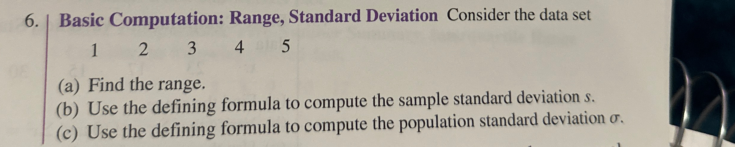Solved Basic Computation: Range, Standard Deviation Consider | Chegg.com