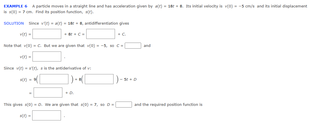 Solved EXAMPLE 6 ﻿A particle moves in ﻿a straight line and | Chegg.com