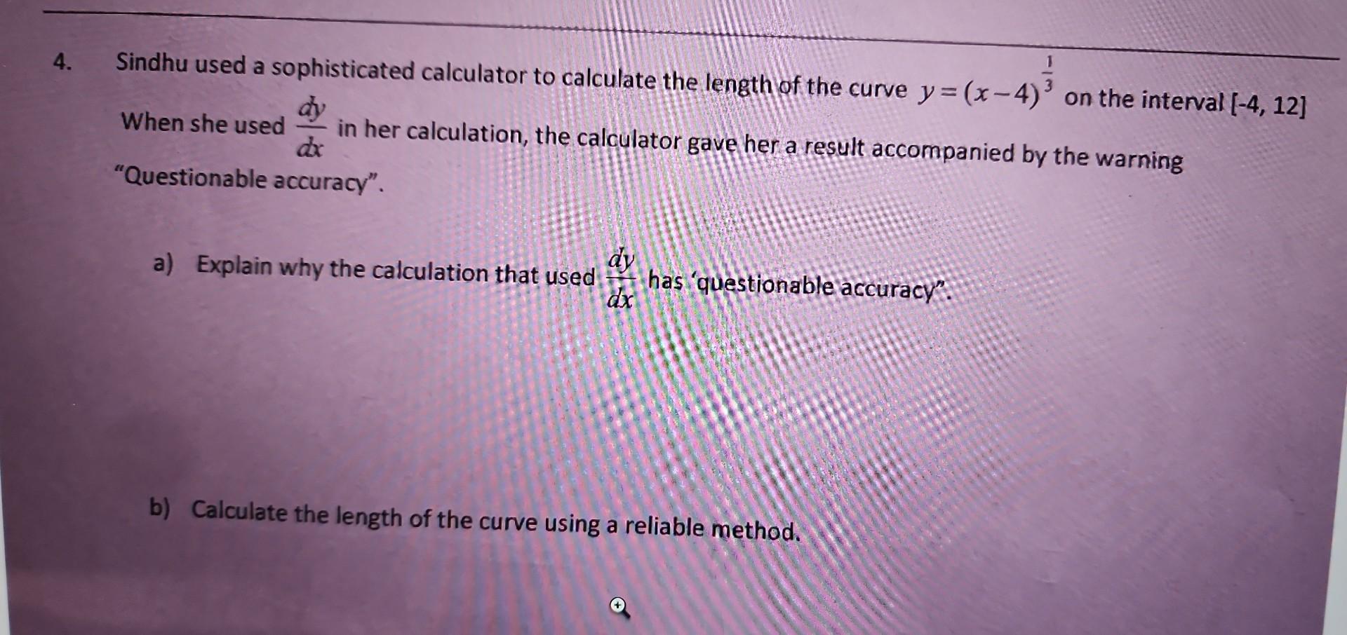Solved Sindhu used a sophisticated calculator to calculate | Chegg.com