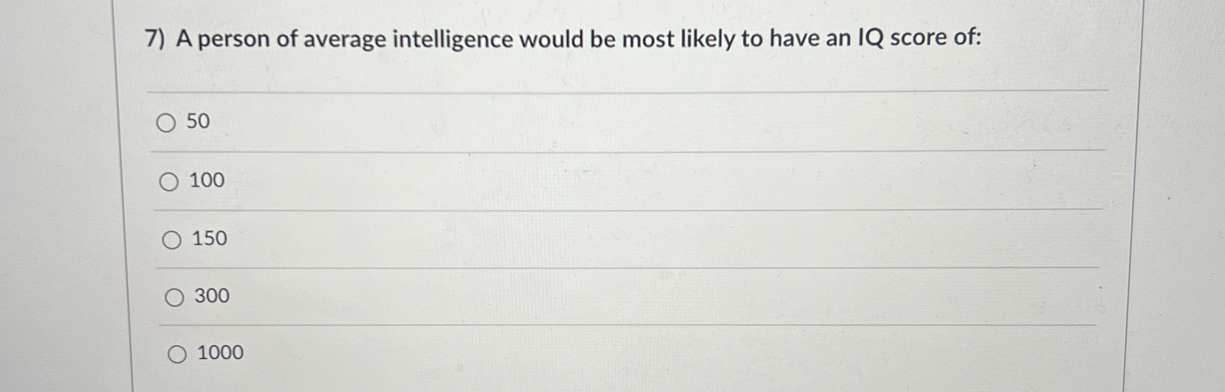 Solved A person of average intelligence would be most likely | Chegg.com