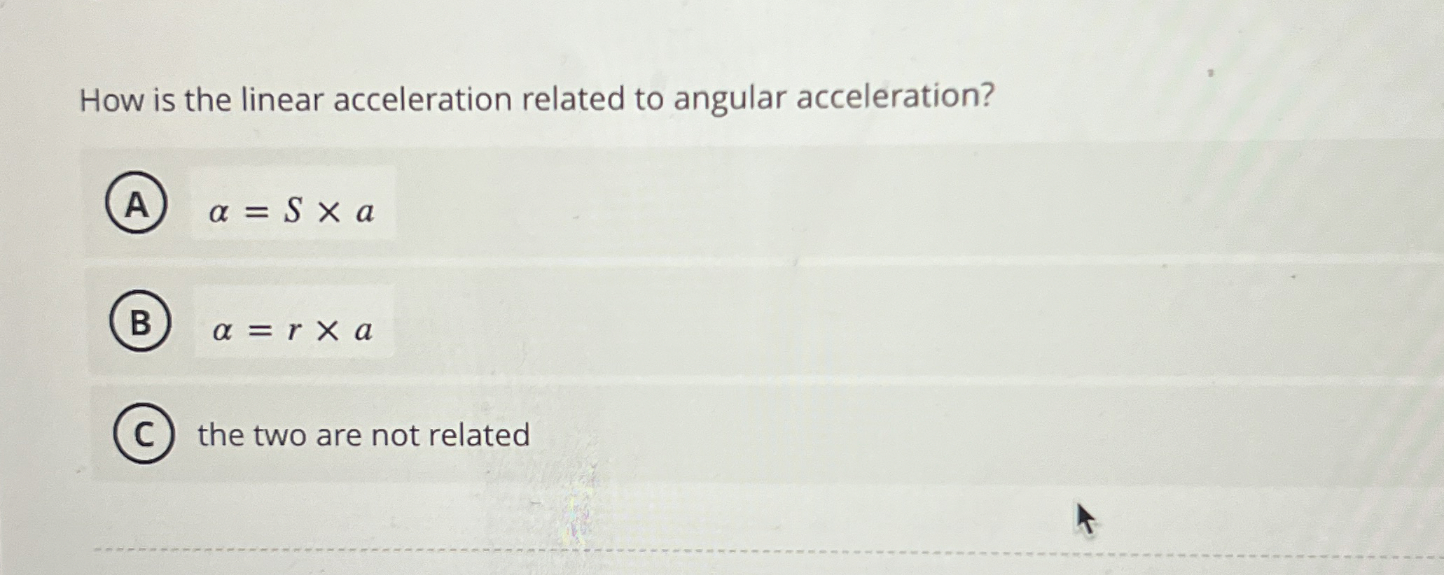 Solved How is the linear acceleration related to angular | Chegg.com