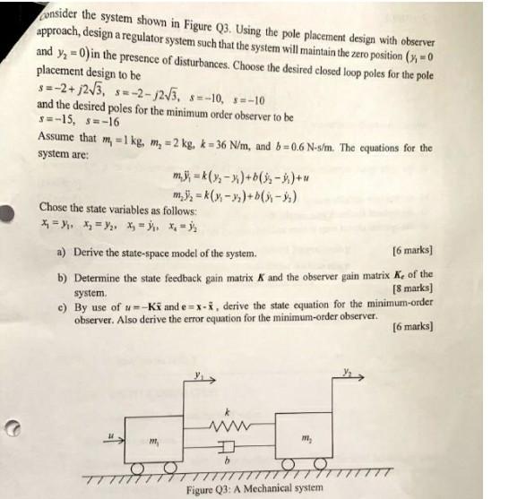 Solved consider the system shown in Figure Q3. Using the | Chegg.com