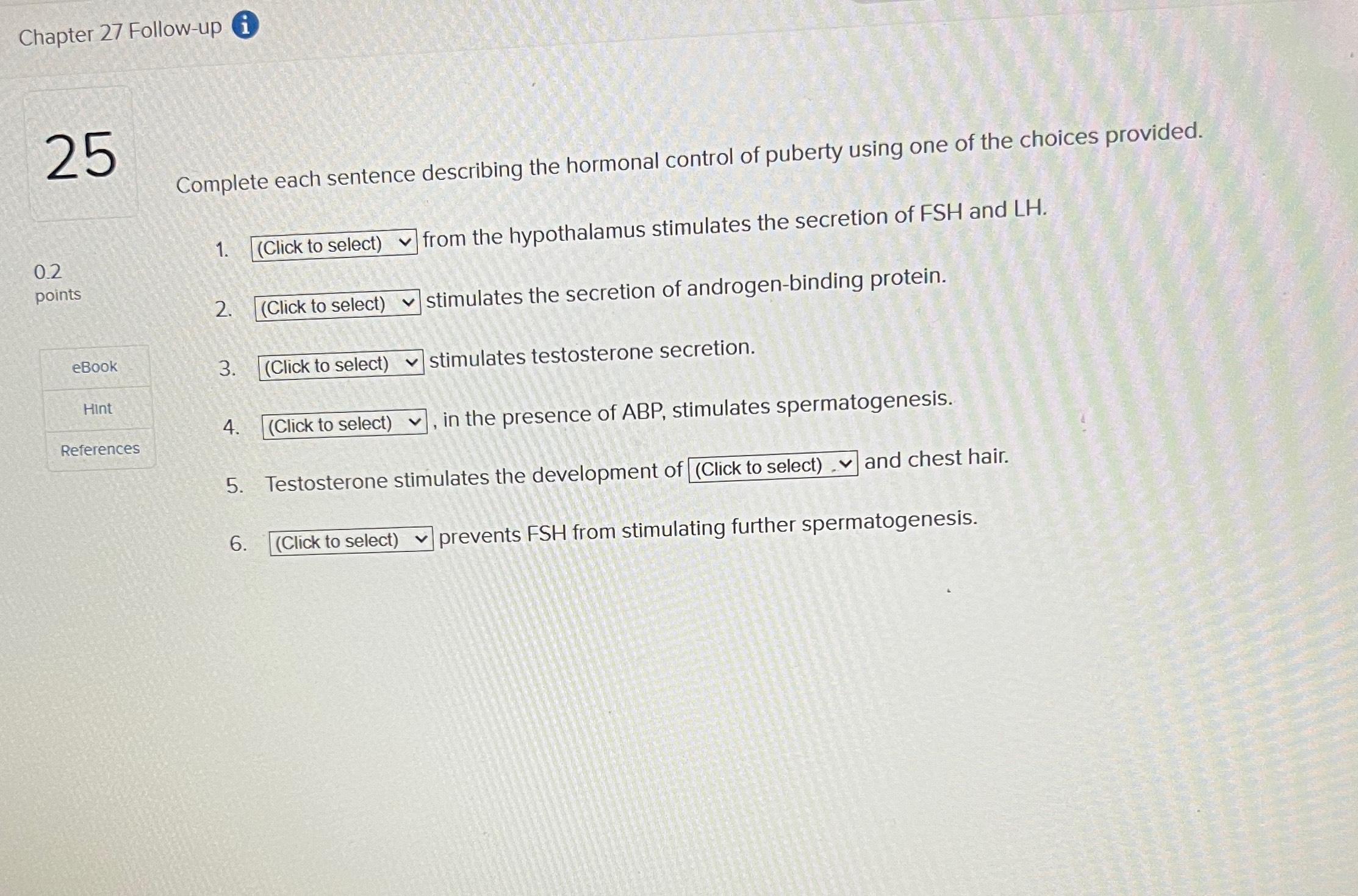 Solved Chapter 27 ﻿Follow-up i25Complete each sentence | Chegg.com