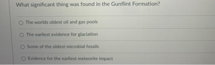 Solved What significant thing was found in the Gunflint | Chegg.com