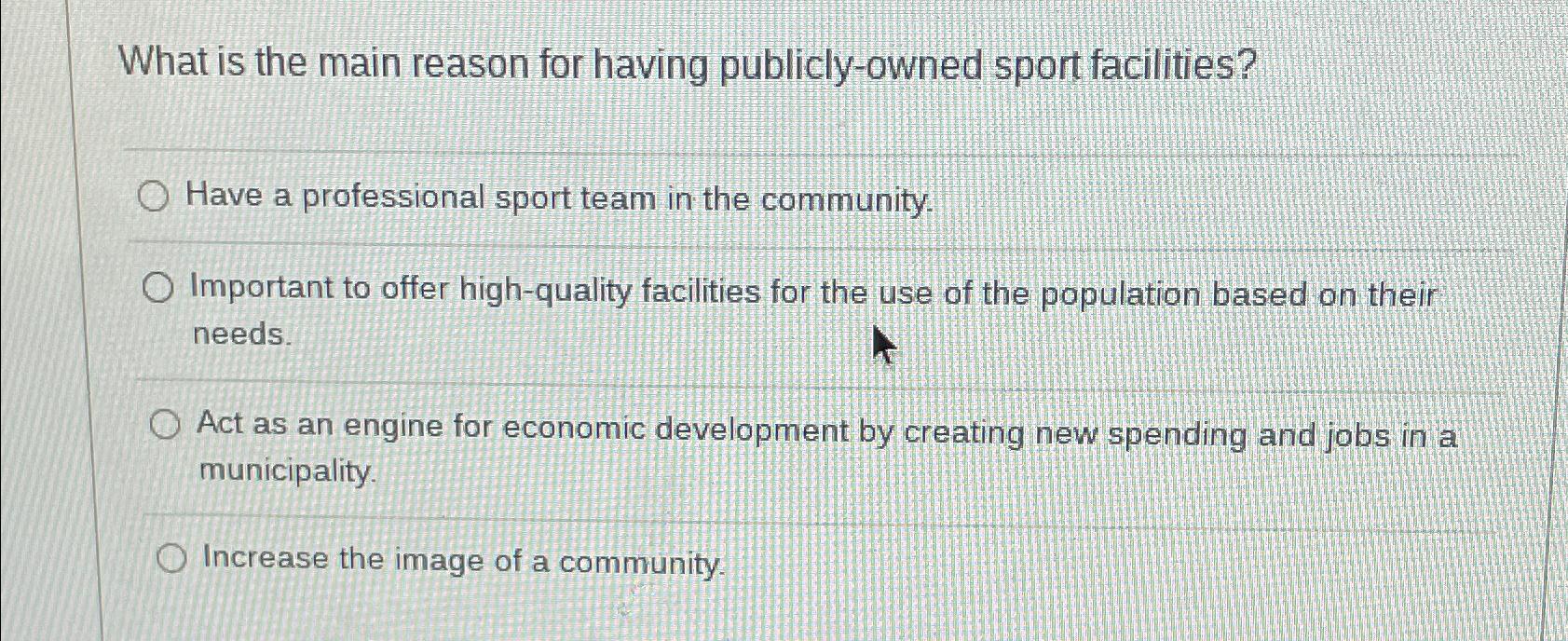 Solved What is the main reason for having publicly-owned | Chegg.com