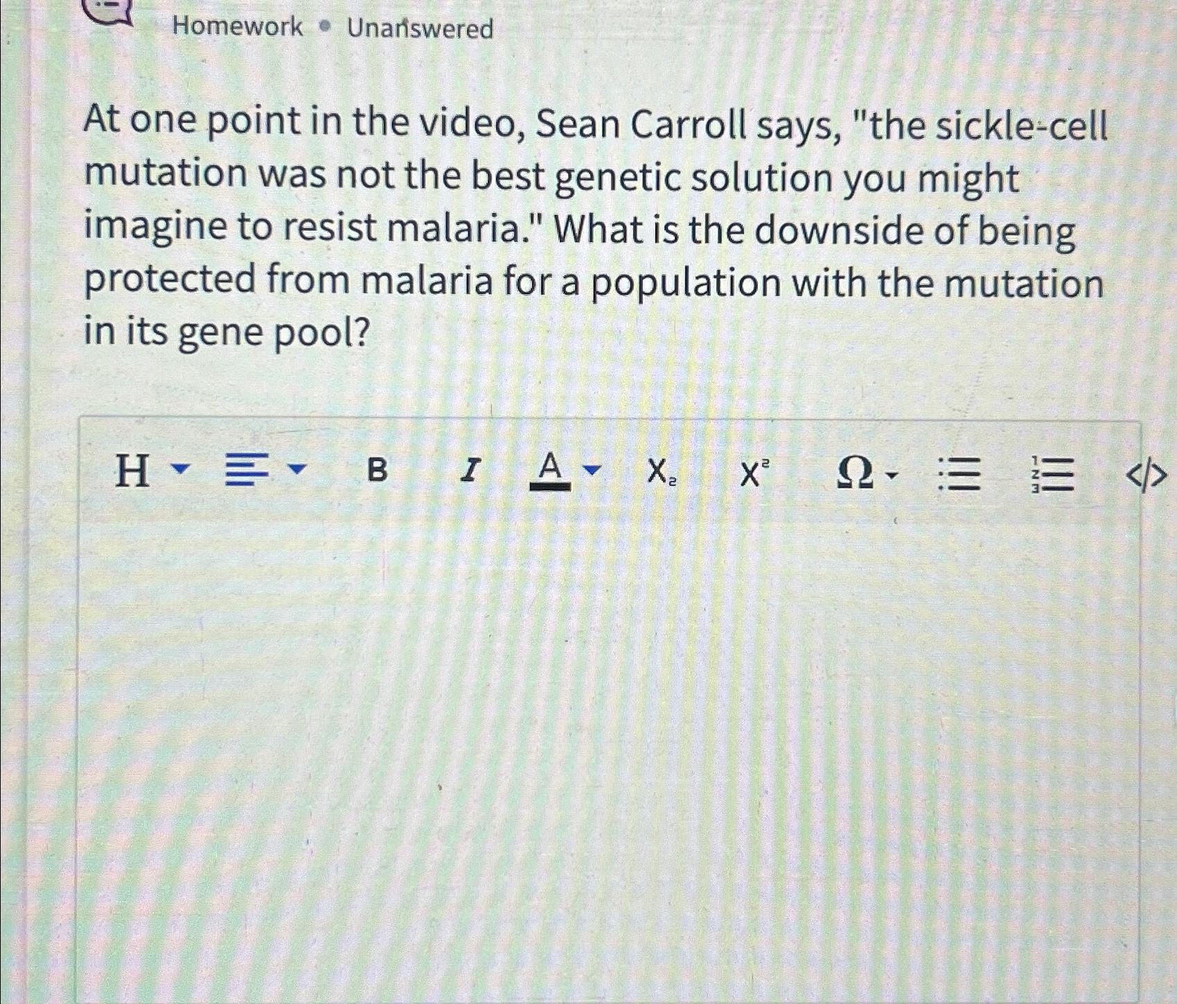 Solved Homework * ﻿Unan'sweredAt one point in the video, | Chegg.com