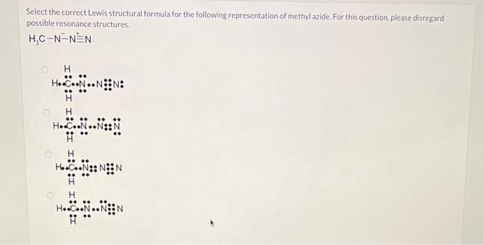 Solved Select the correct Lewis structural formula for the | Chegg.com