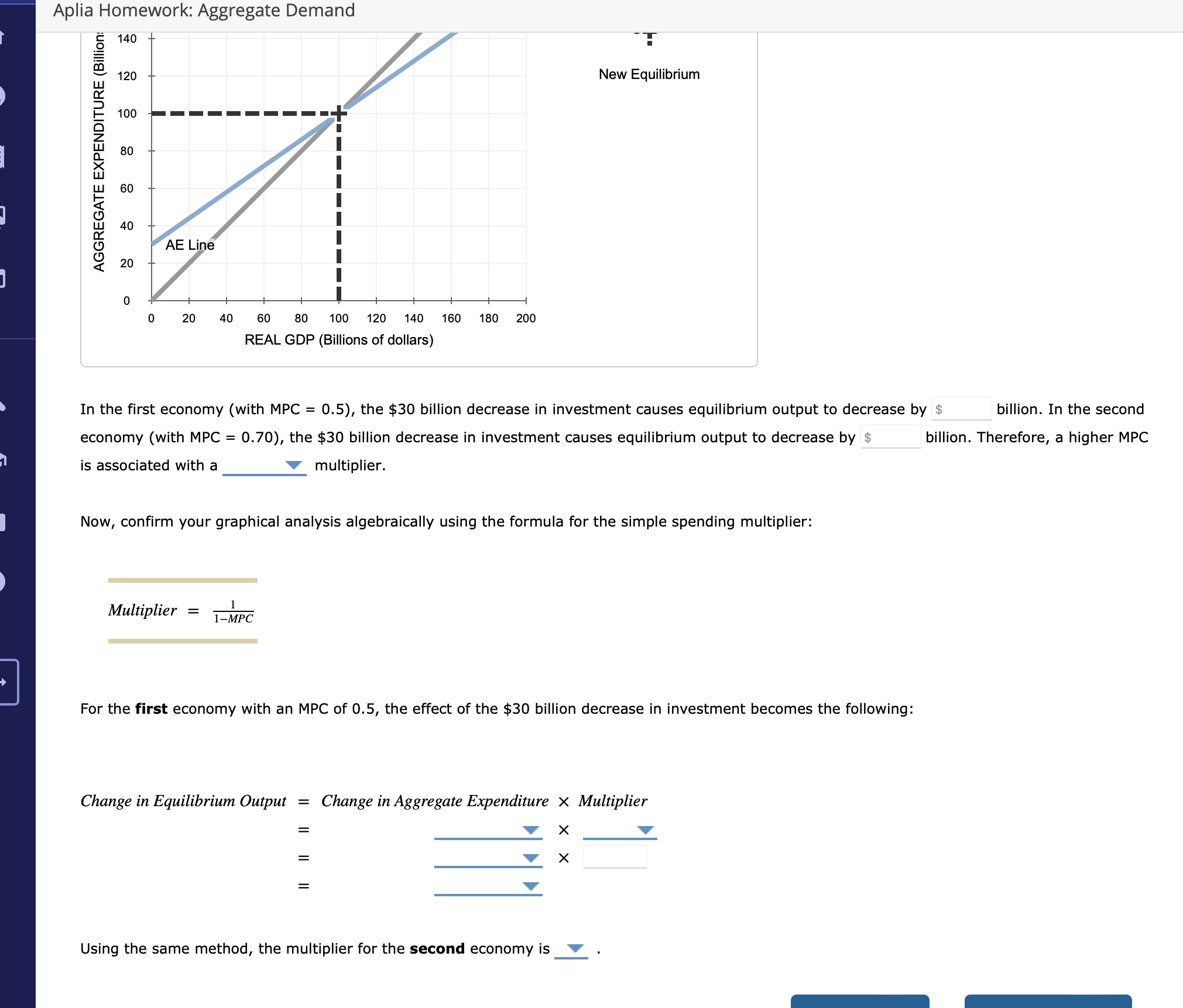 Solved Aplia Homework: Aggregate DemandNew EquilibriumIn the | Chegg.com