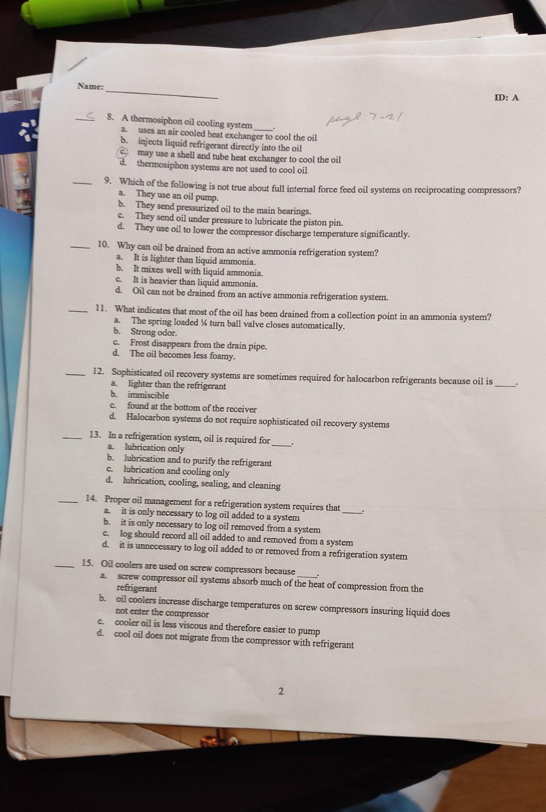 Solved RETA BOOK 1 CHAPTER 7 Lubrication HVAC | Chegg.com