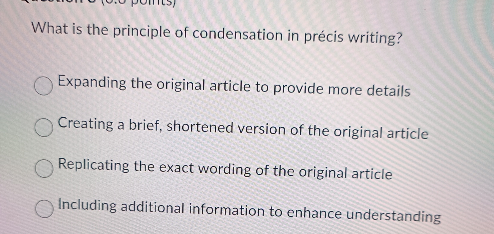 Solved What is the principle of condensation in précis | Chegg.com