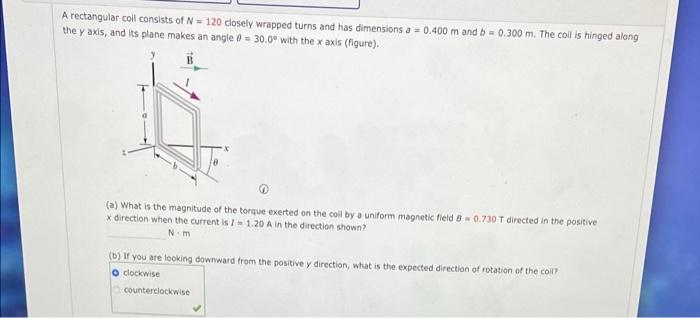 Solved A rectangular coil consists of N = 120 closely | Chegg.com