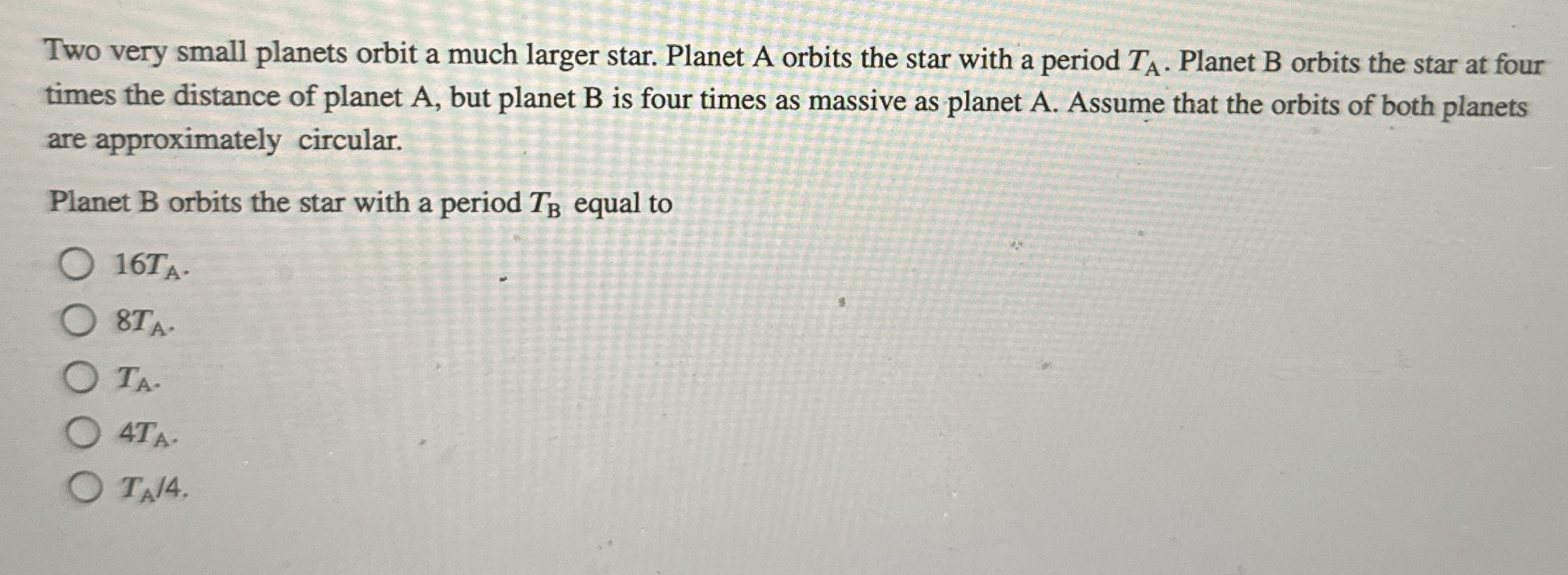 Solved Two very small planets orbit a much larger star. | Chegg.com