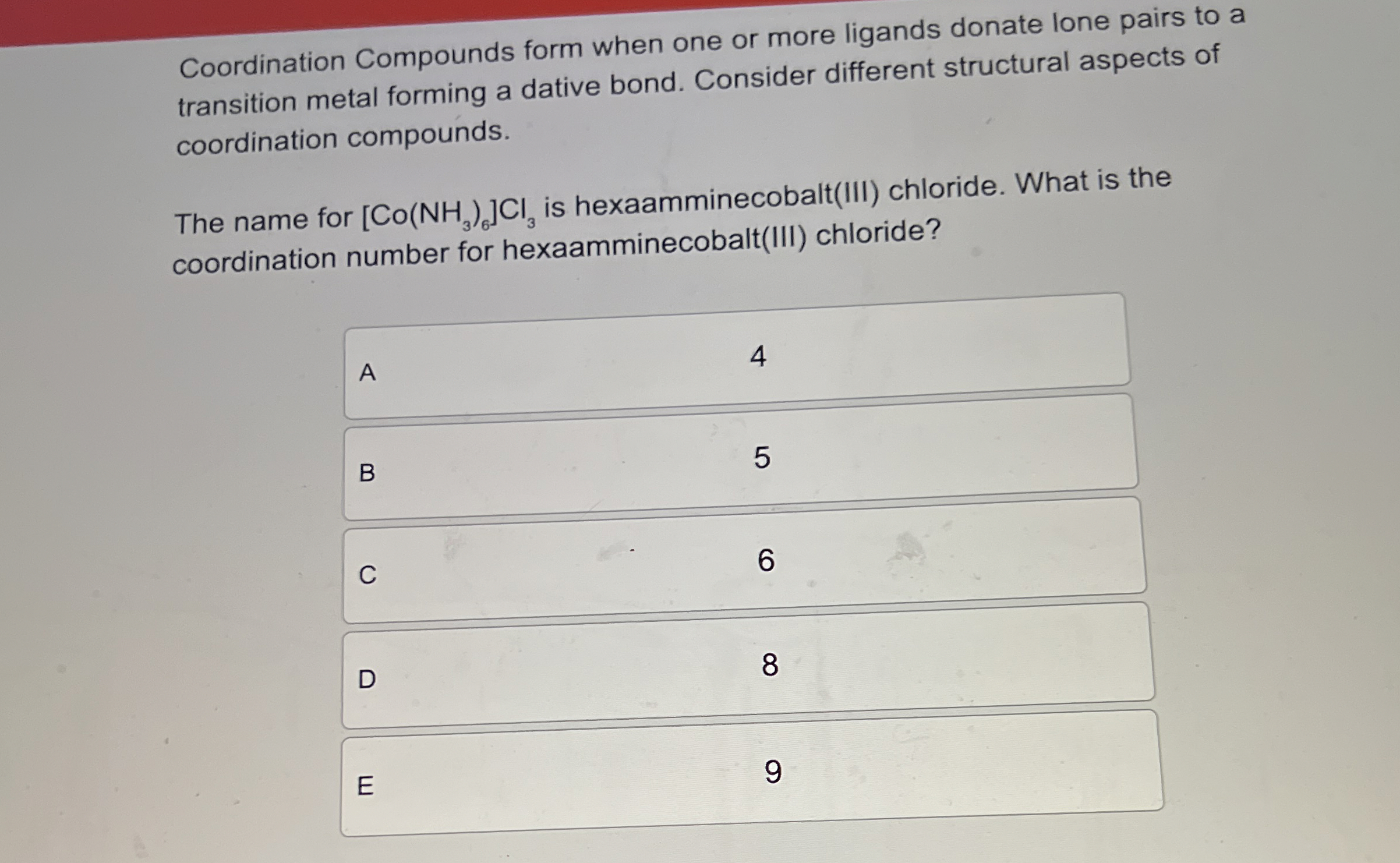 Solved Coordination Compounds form when one or more ligands | Chegg.com