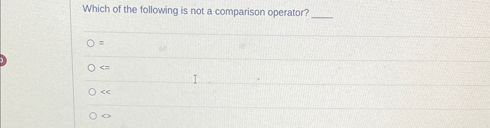 Solved Which of the following is not a comparison | Chegg.com