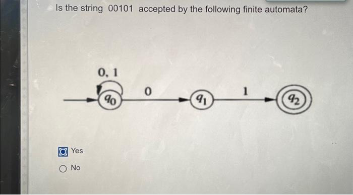Solved Is the string 00101 accepted by the following finite | Chegg.com